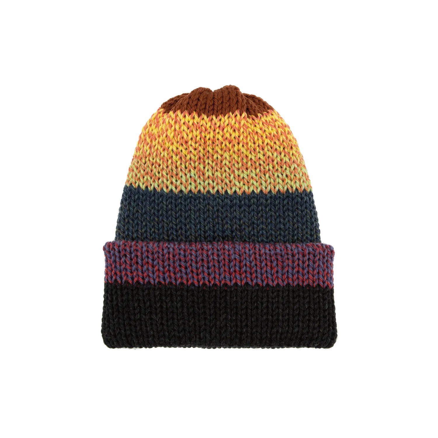 Chimney Ltd Short Stack Beanie - Blocks Multicolor Black / Red/ Org – Civil